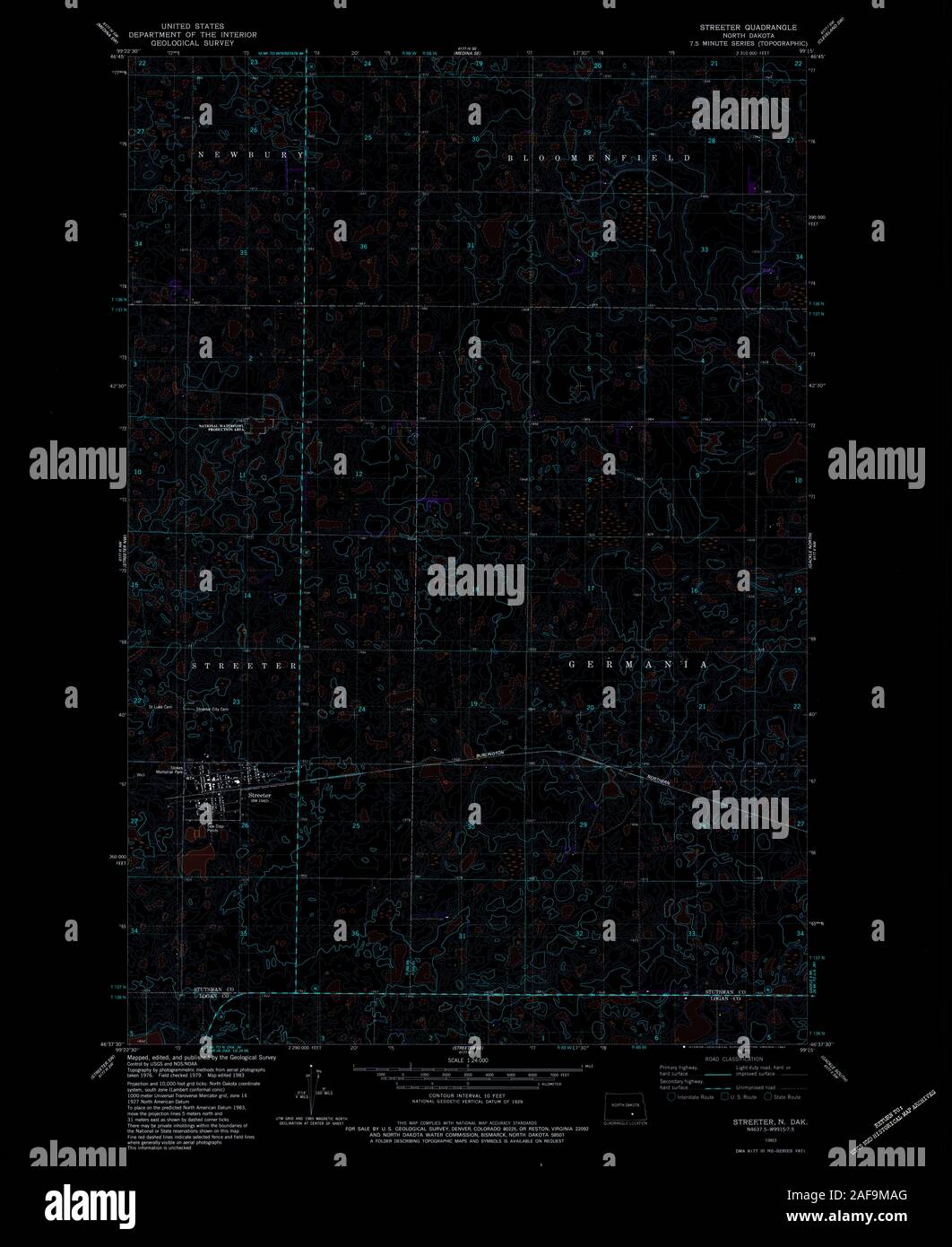 Streeter north dakota map hi-res stock photography and images - Alamy