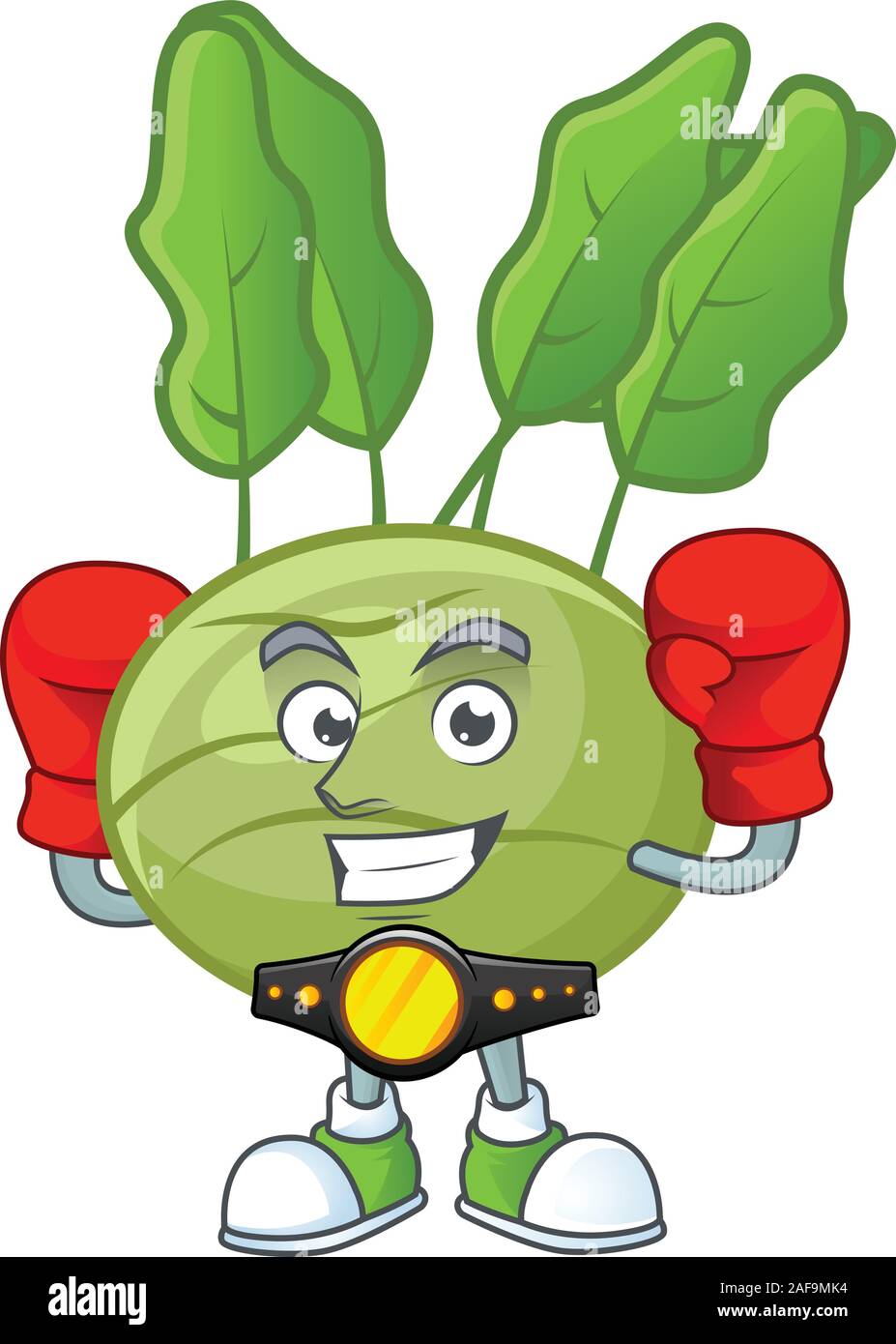 Funny Face Boxing kohlrab cartoon character design Stock Vector Image ...