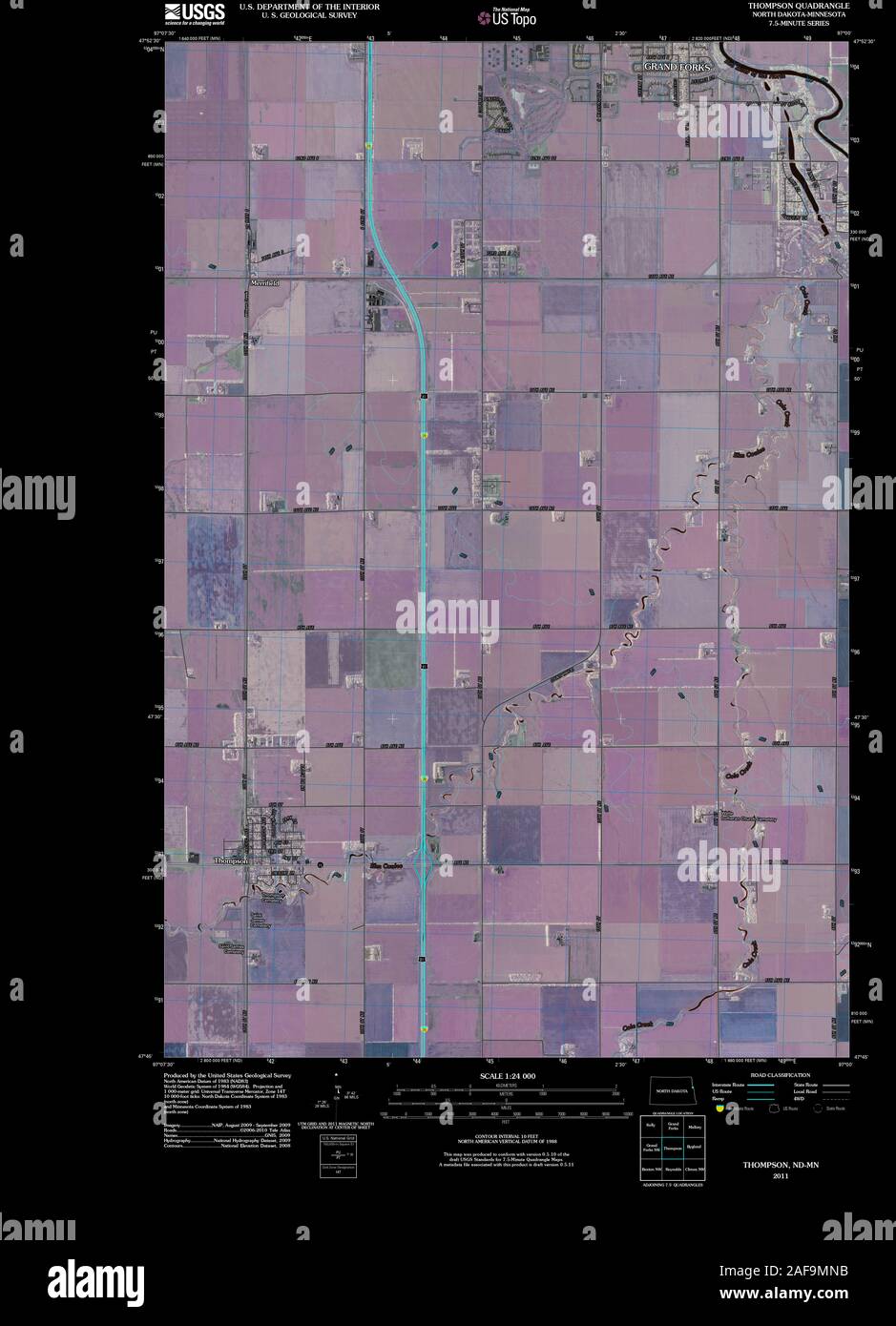 Map of thompson north dakota hi-res stock photography and images - Alamy