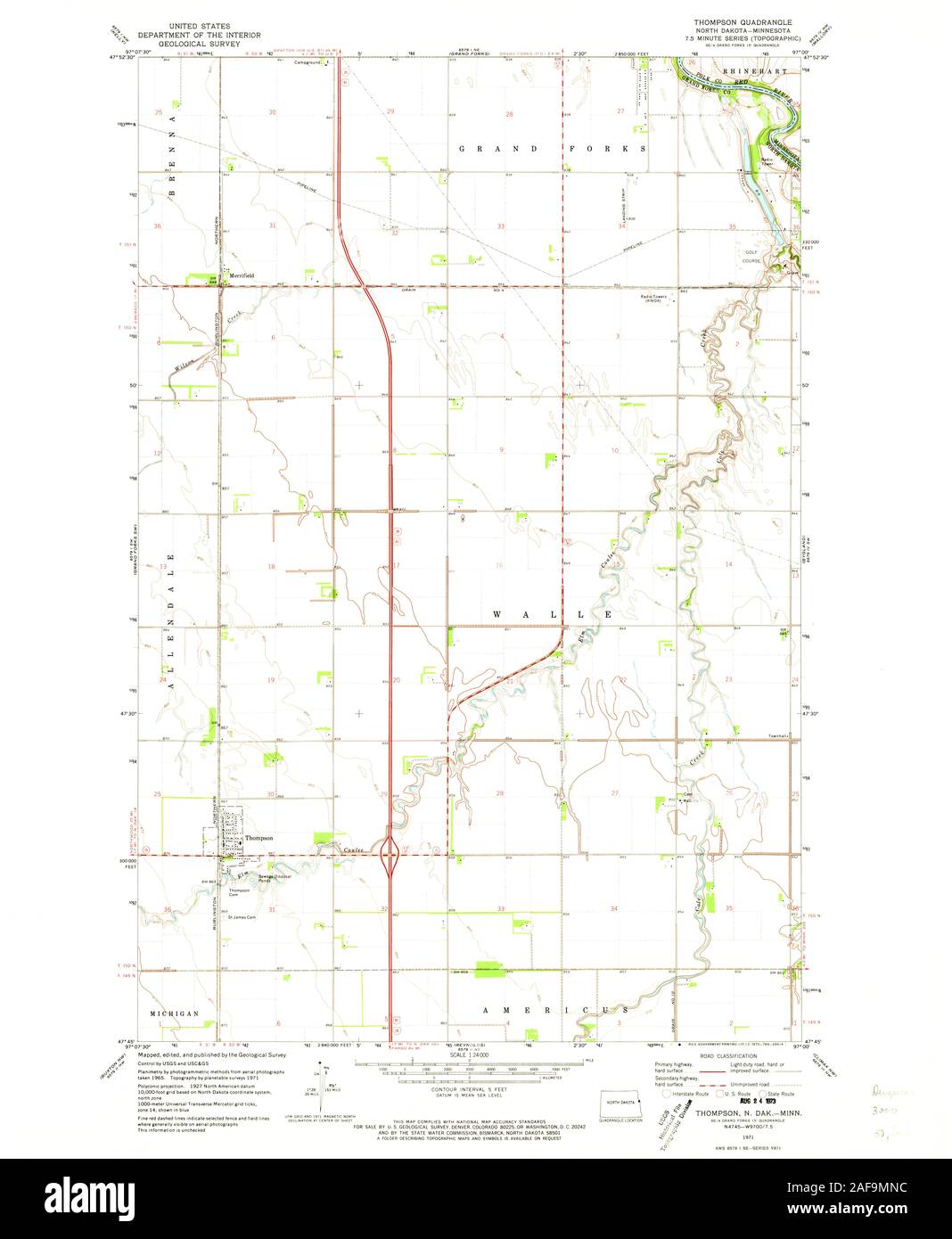 Map of thompson north dakota hi-res stock photography and images - Alamy