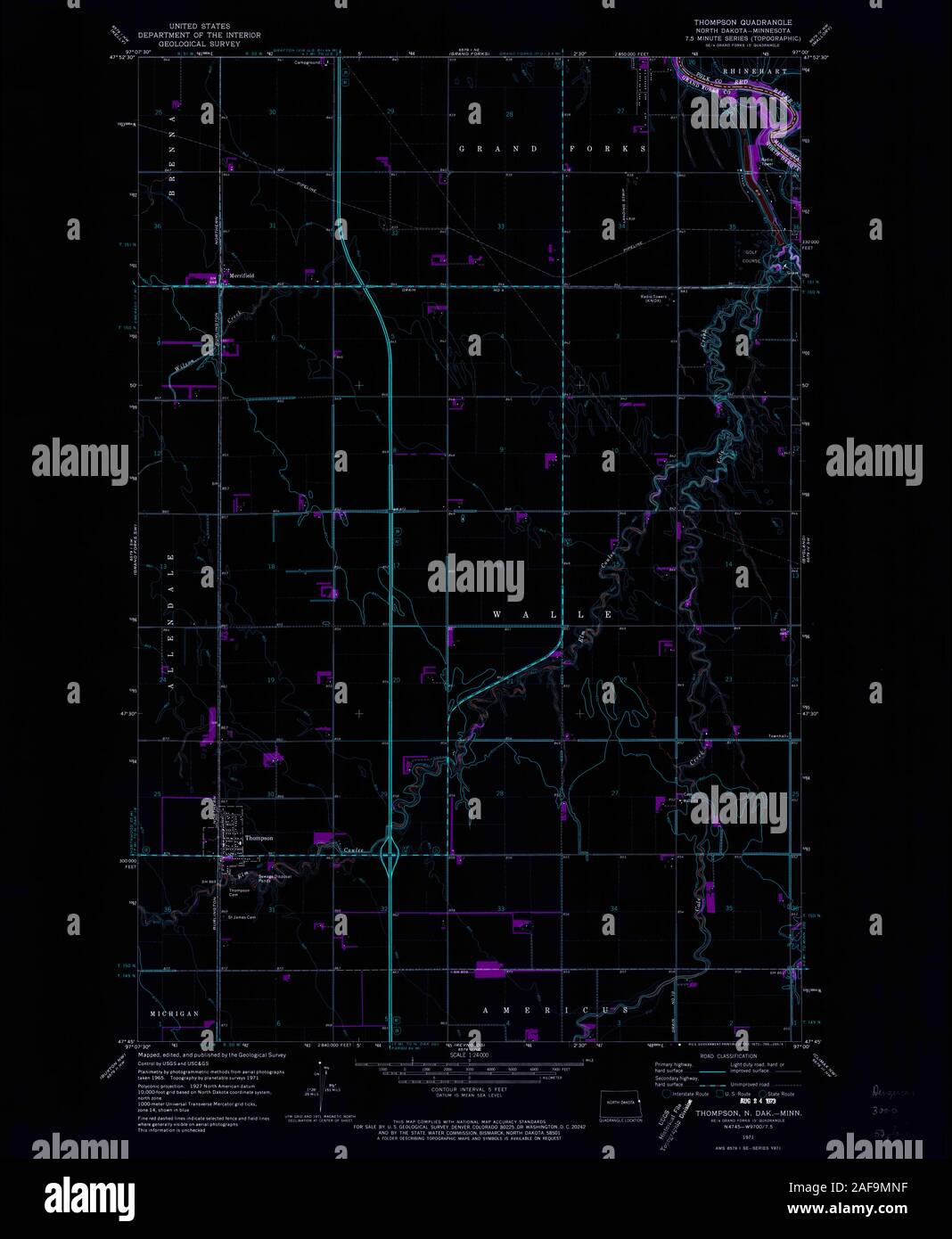 Map of thompson north dakota hi-res stock photography and images - Alamy