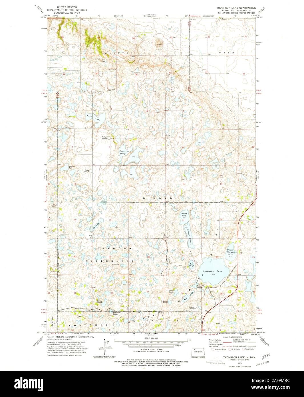 Map of thompson north dakota hi-res stock photography and images - Alamy