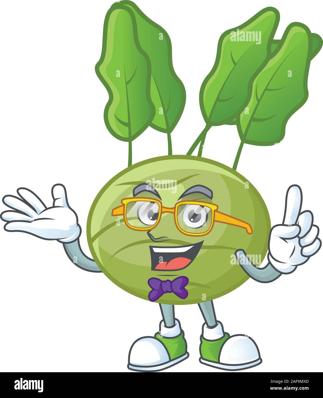 Super Cute Geek kohlrab cartoon character design Stock Vector Image ...