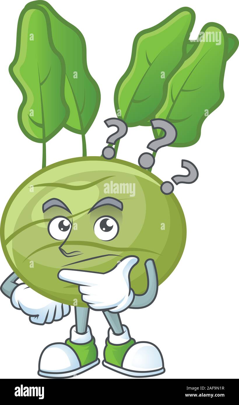 cartoon character of kohlrab with confuse gesture Stock Vector Image ...