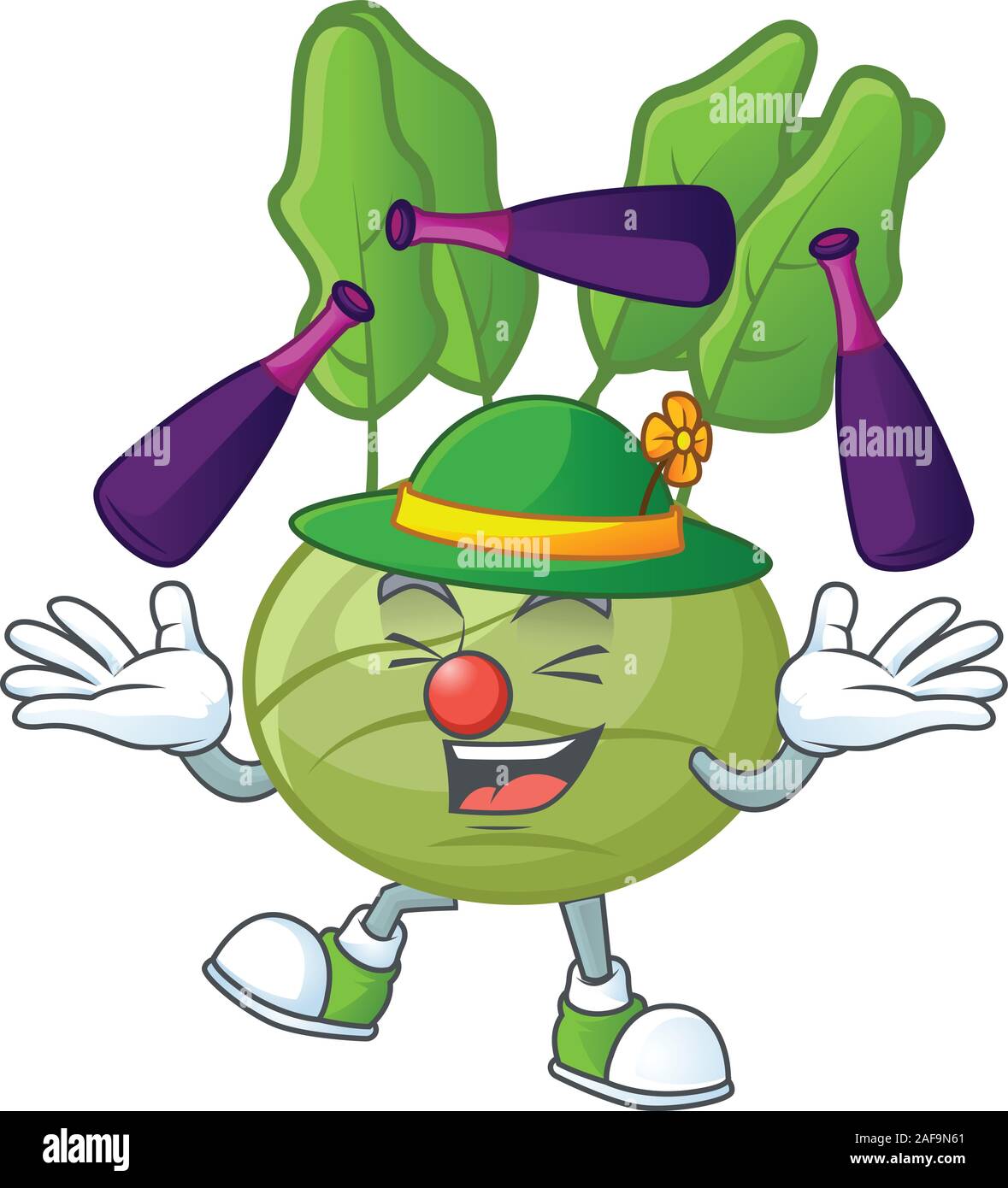 Cute and cool Juggling kohlrab cartoon character Stock Vector Image ...