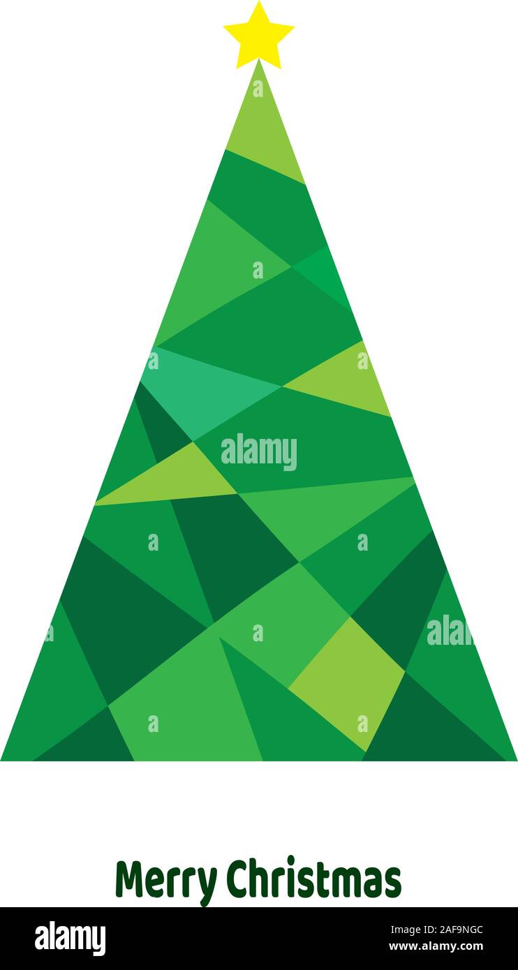 vector illustration of an abstract Christmas tree isolated on white ...