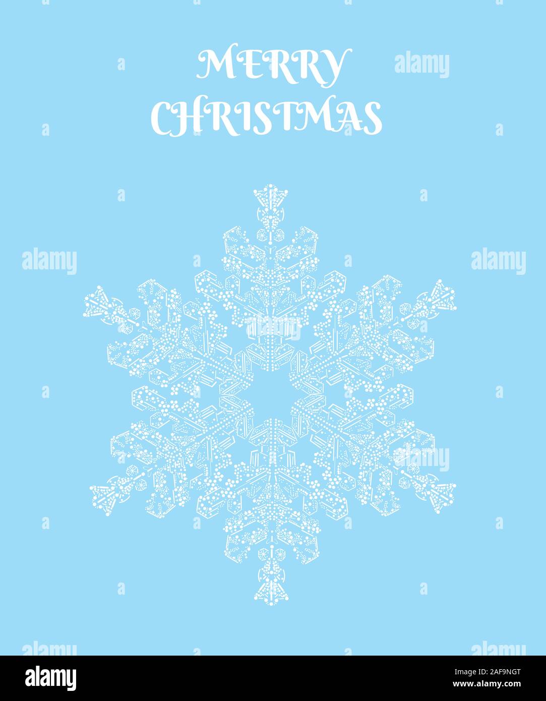 vector illustration of a snowflake. Christmas card Stock Vector Image ...