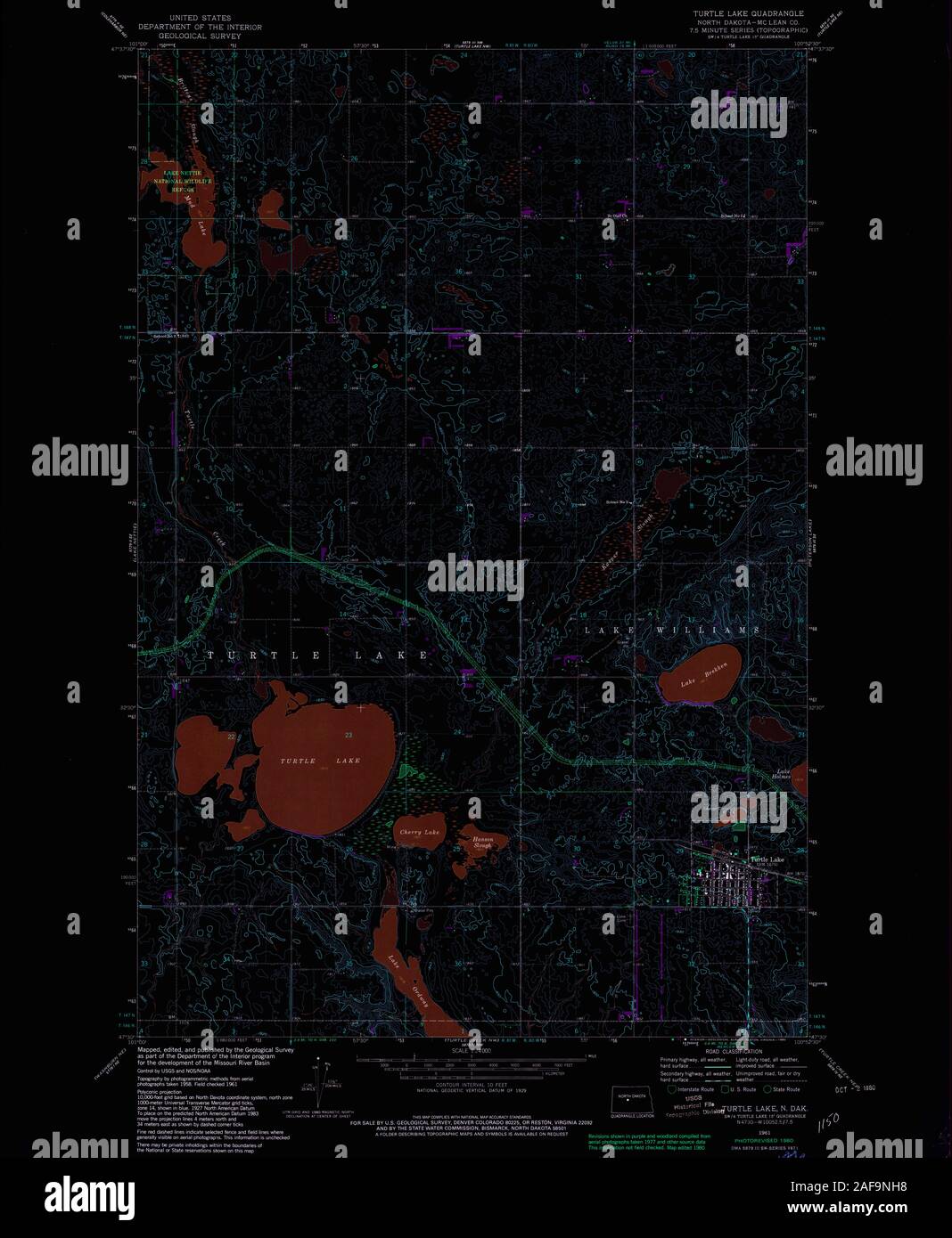Turtle lake north dakota map hi-res stock photography and images - Alamy