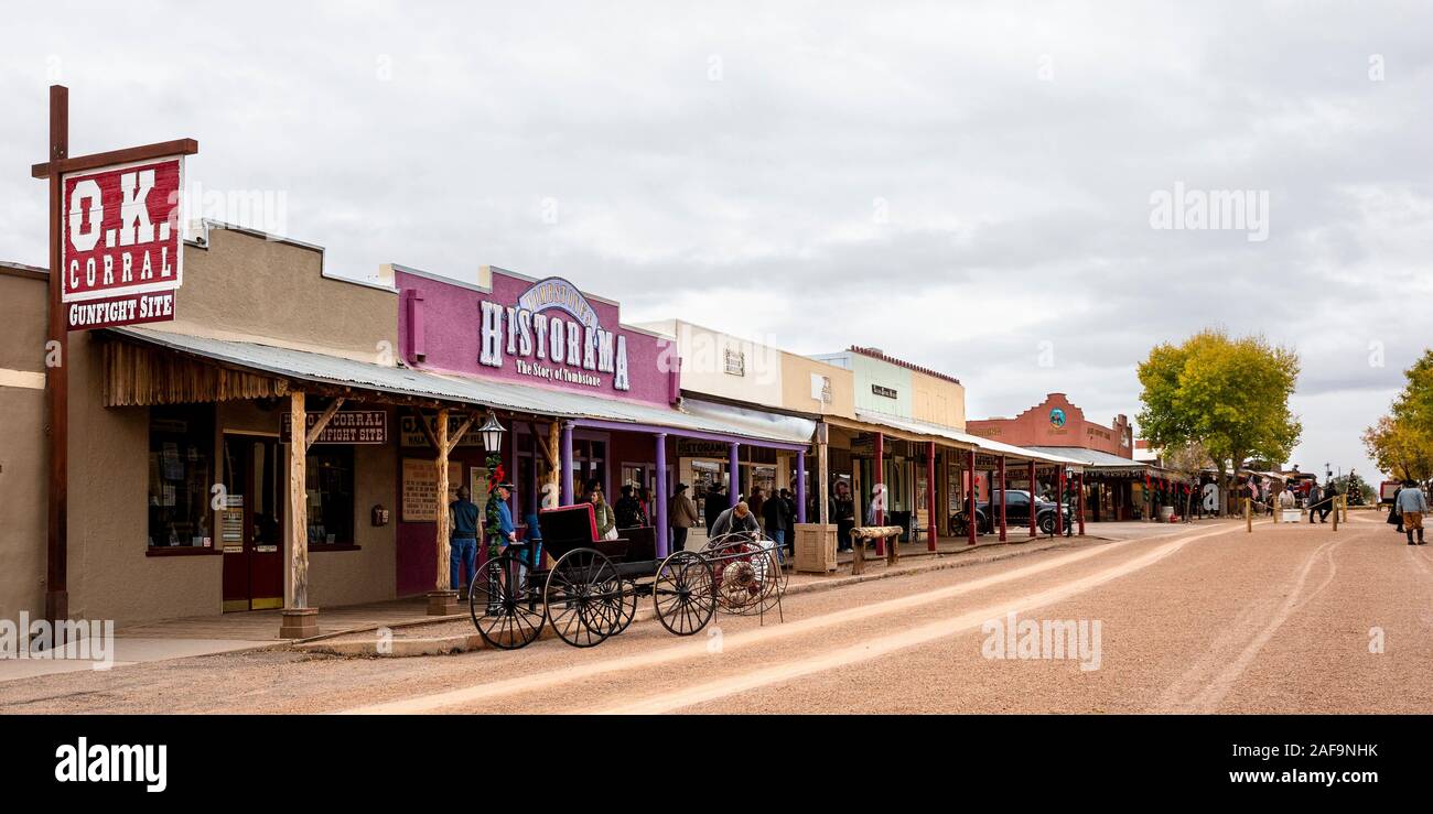 Tombstone, AZ - November 27, 2019: A view of the O.K. Corral complex ...