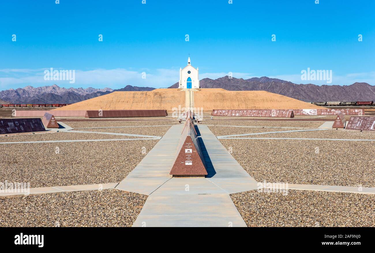 Felicity, CA - November 24, 2019: A view of The Official Center of the ...