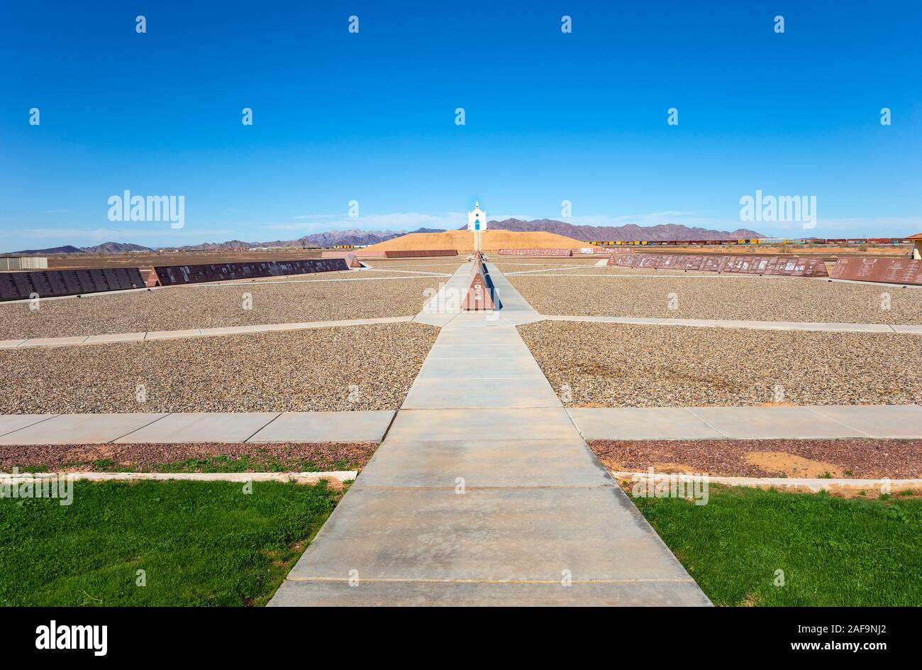 Felicity, CA - November 24, 2019: A view of The Official Center of the ...