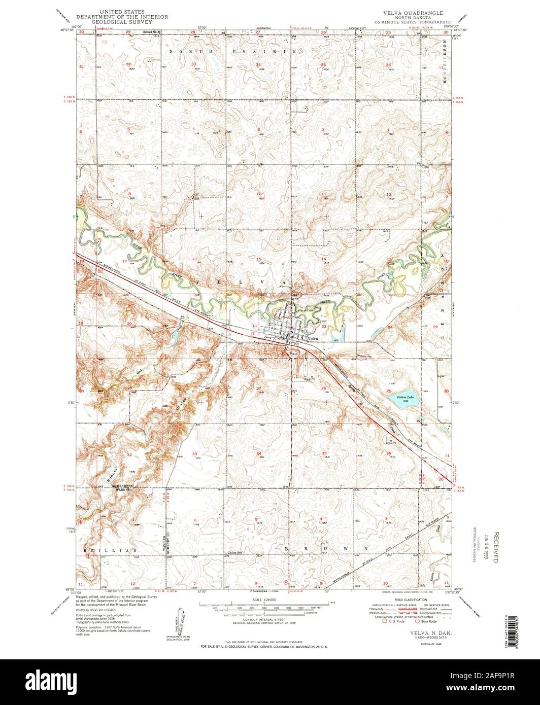Map of velva north dakota hi-res stock photography and images - Alamy