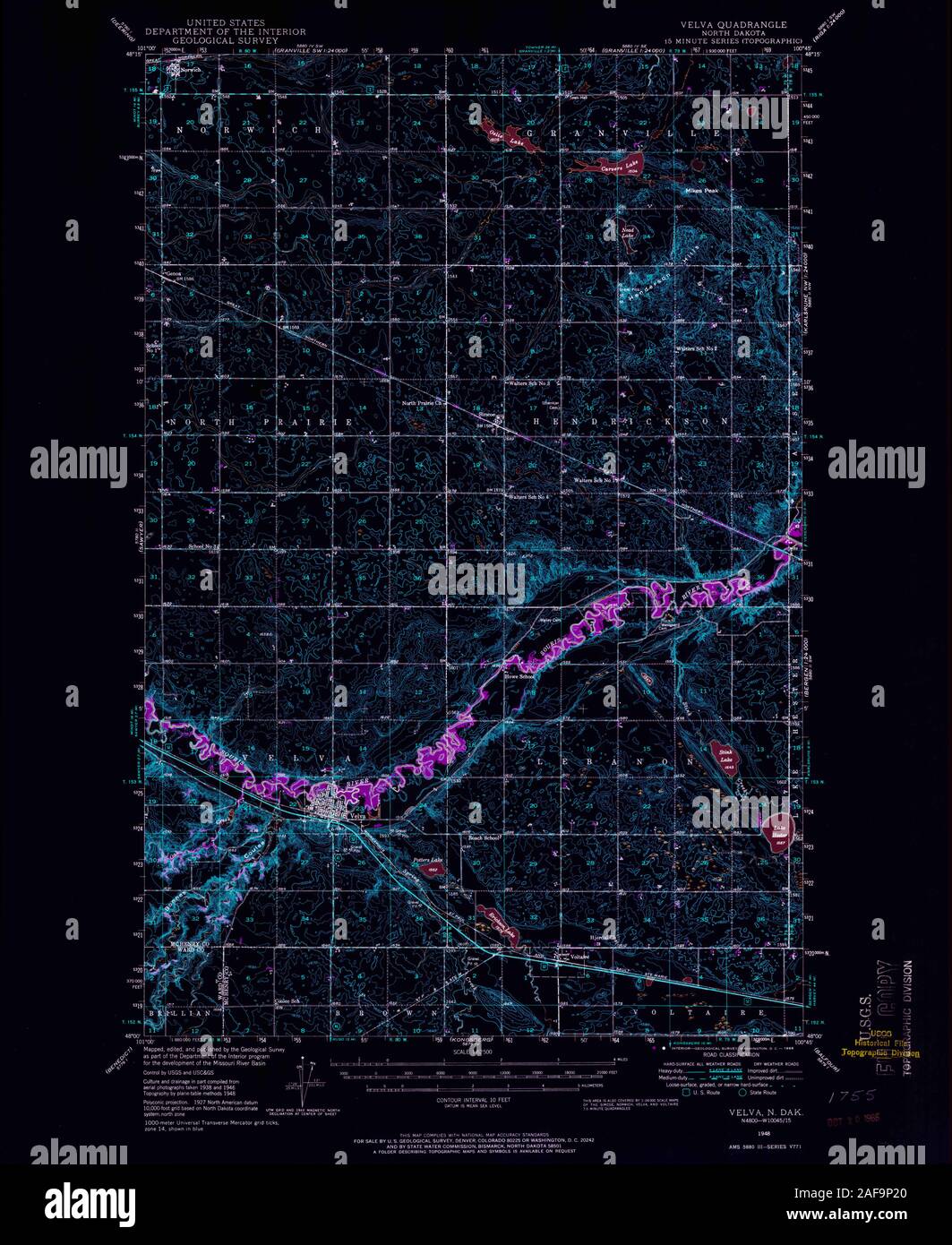 Map of velva north dakota hi-res stock photography and images - Alamy
