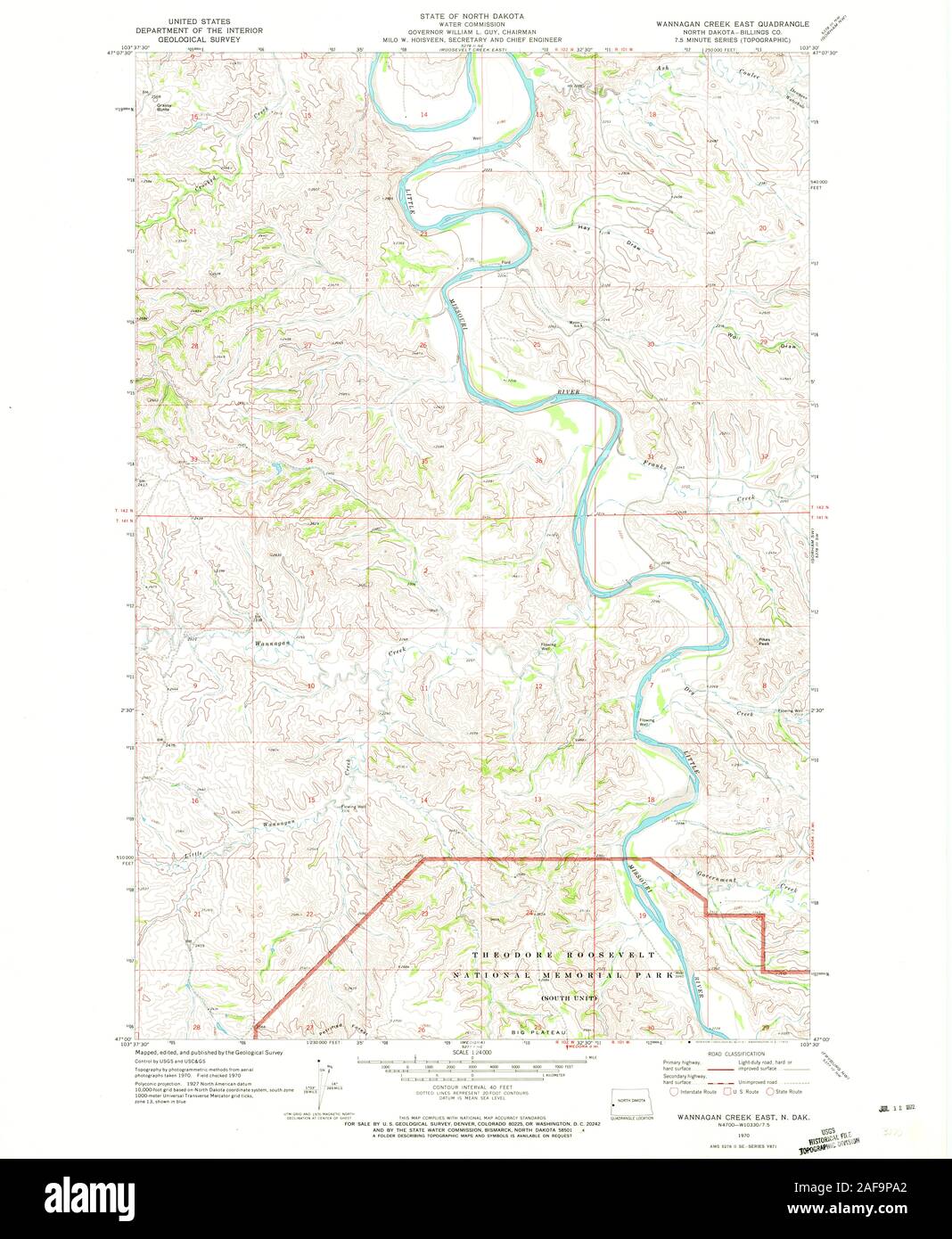 USGS TOPO Map North Dakota ND Wannagan Creek East 285142 1970 24000 ...