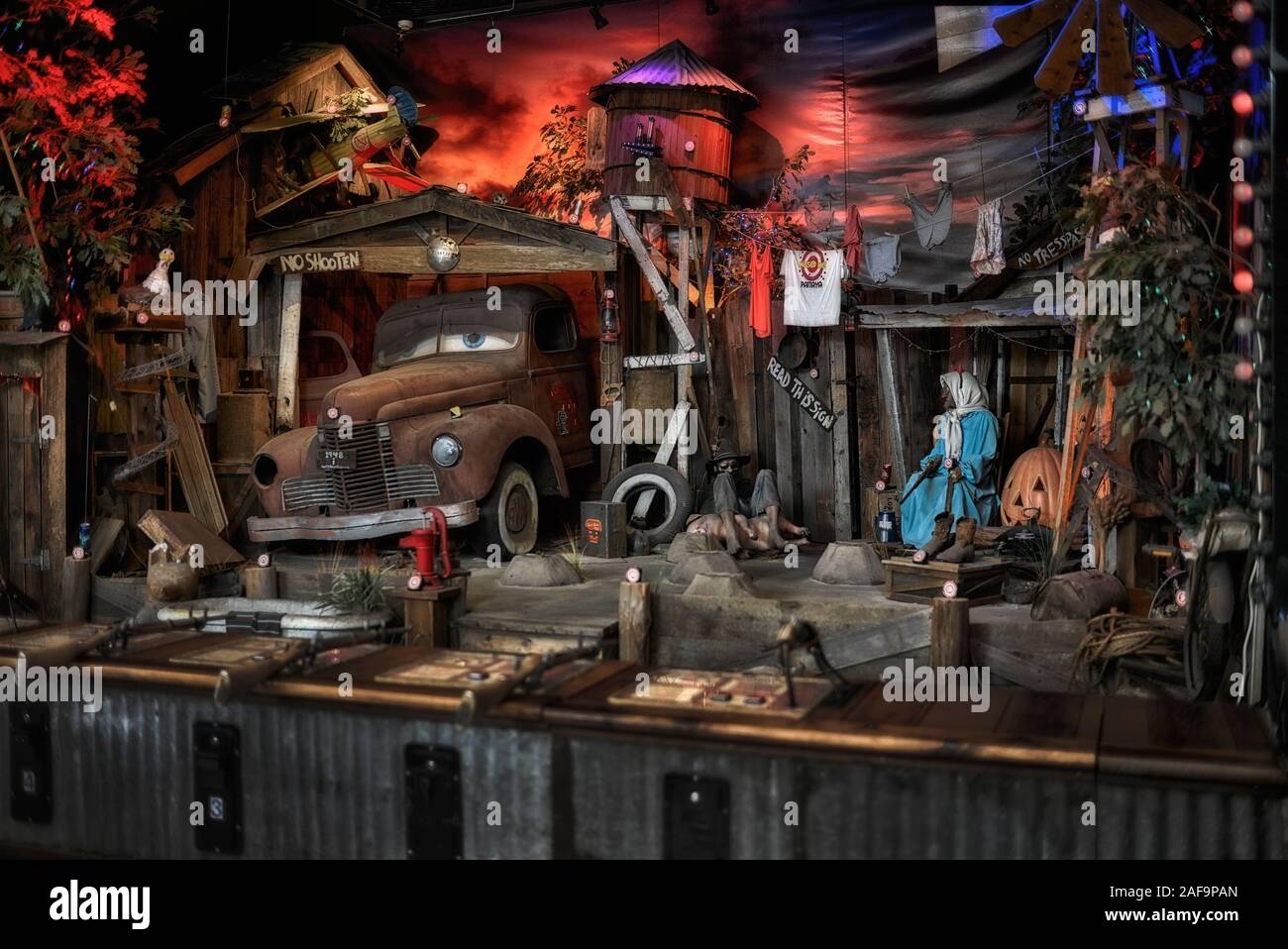 Shooting gallery art and objects at an amusement arcade featuring ...