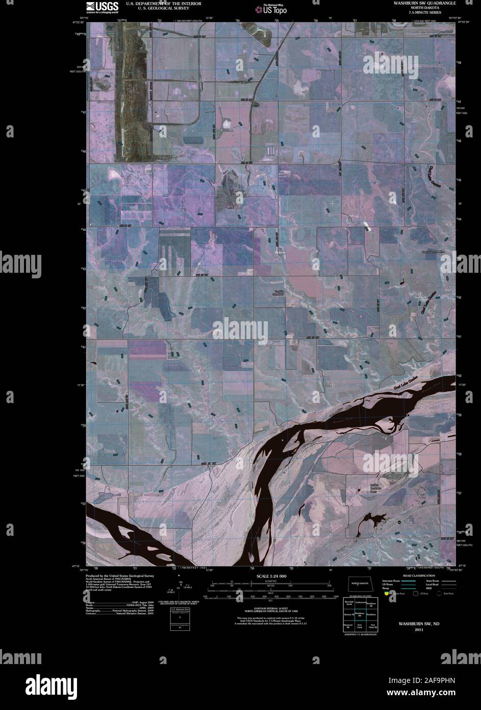 Map of washburn north dakota hi-res stock photography and images - Alamy