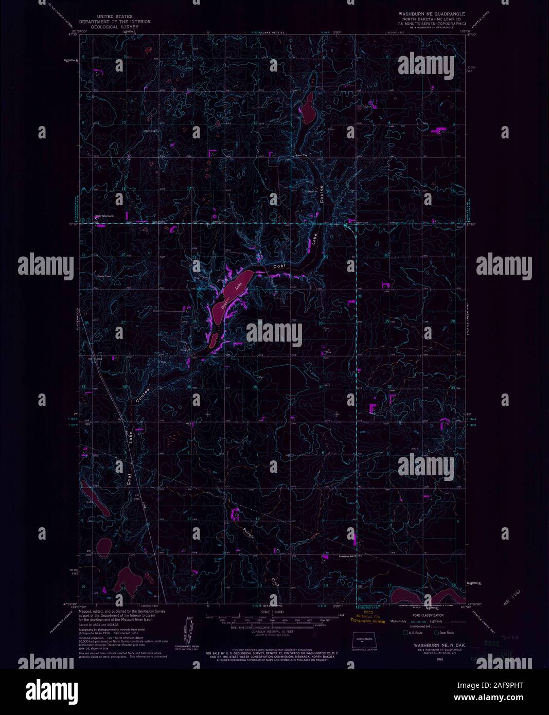 Map of washburn north dakota hi-res stock photography and images - Alamy