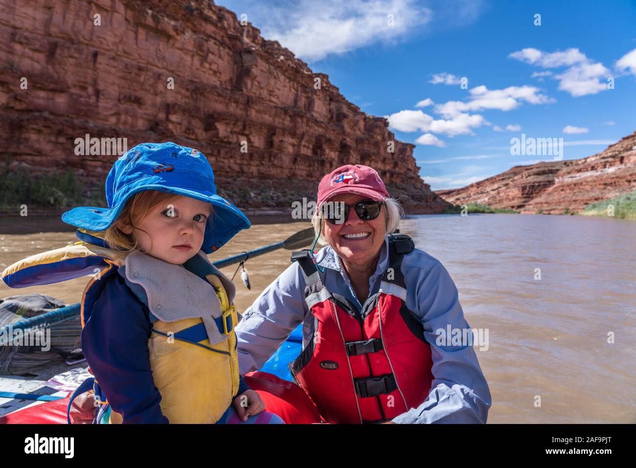 A grandmother and granddaughter on a family rafting trip through the ...