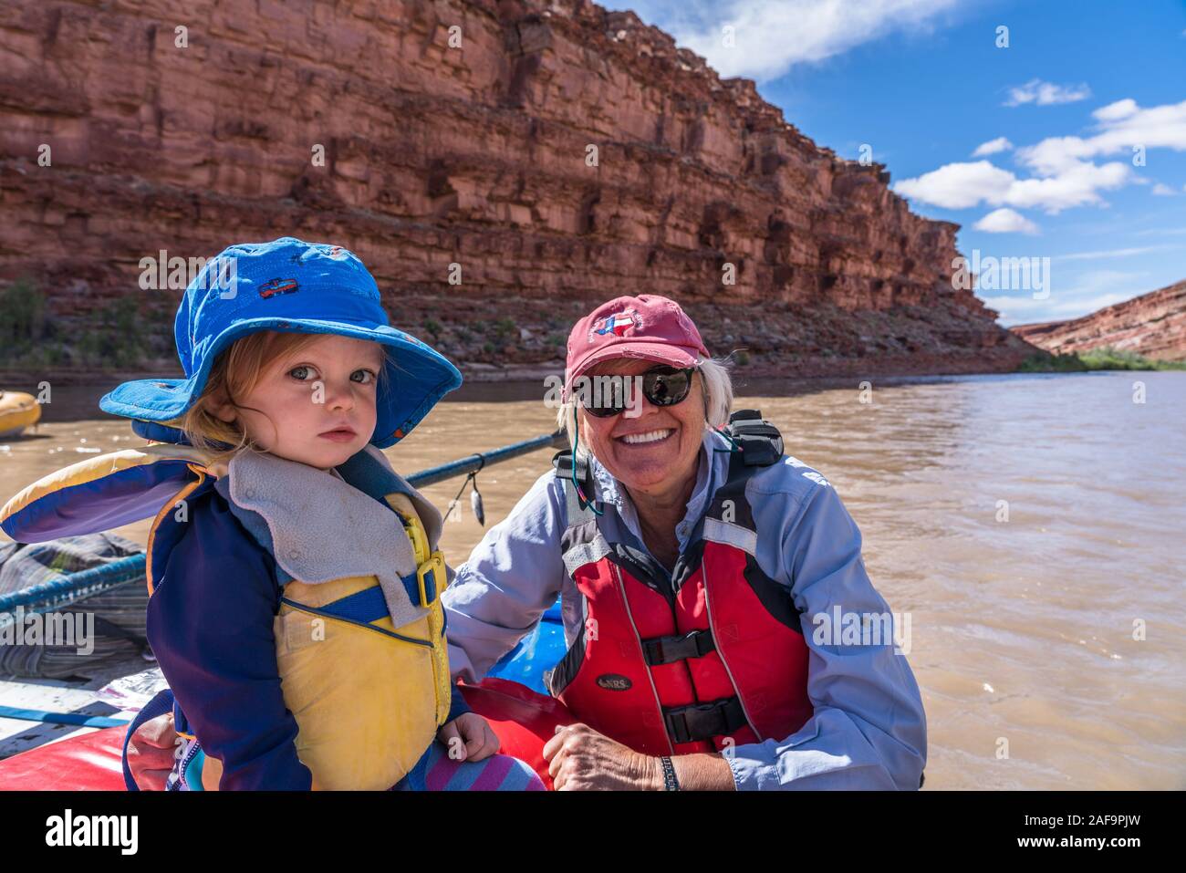A grandmother and granddaughter on a family rafting trip through the ...