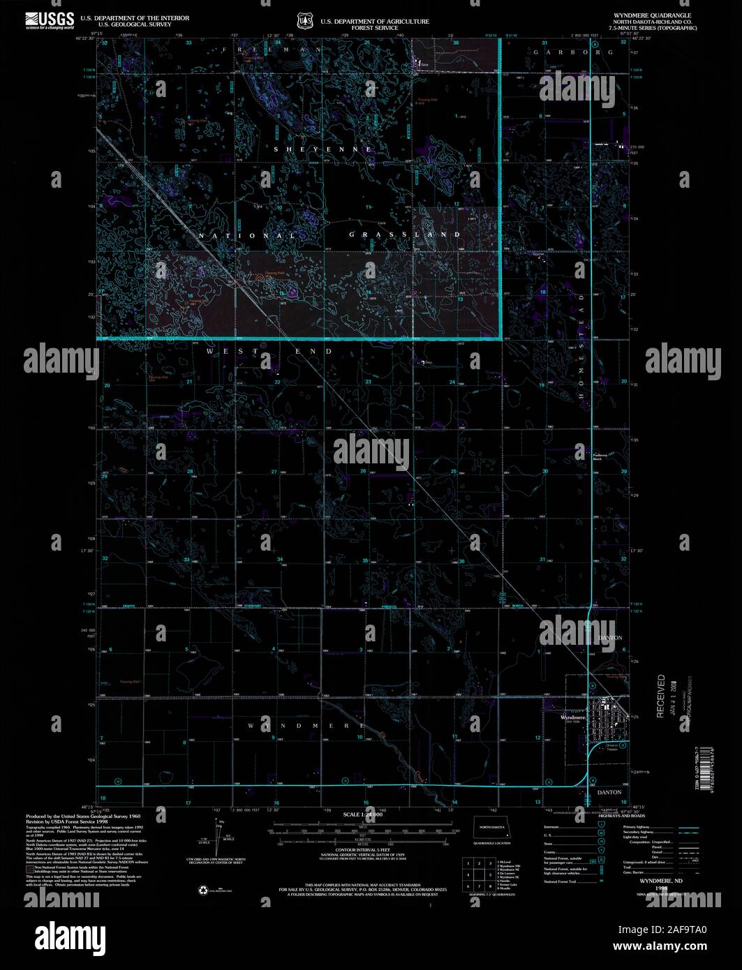 Map of wyndmere hi-res stock photography and images - Alamy