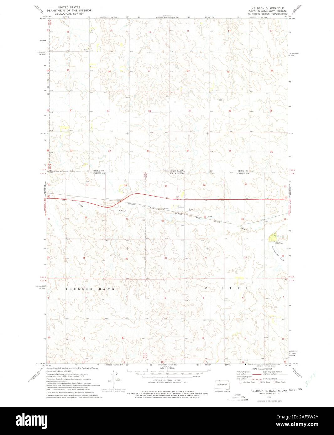 USGS TOPO Map North Dakota SD Keldron 343523 1972 24000 Restoration ...