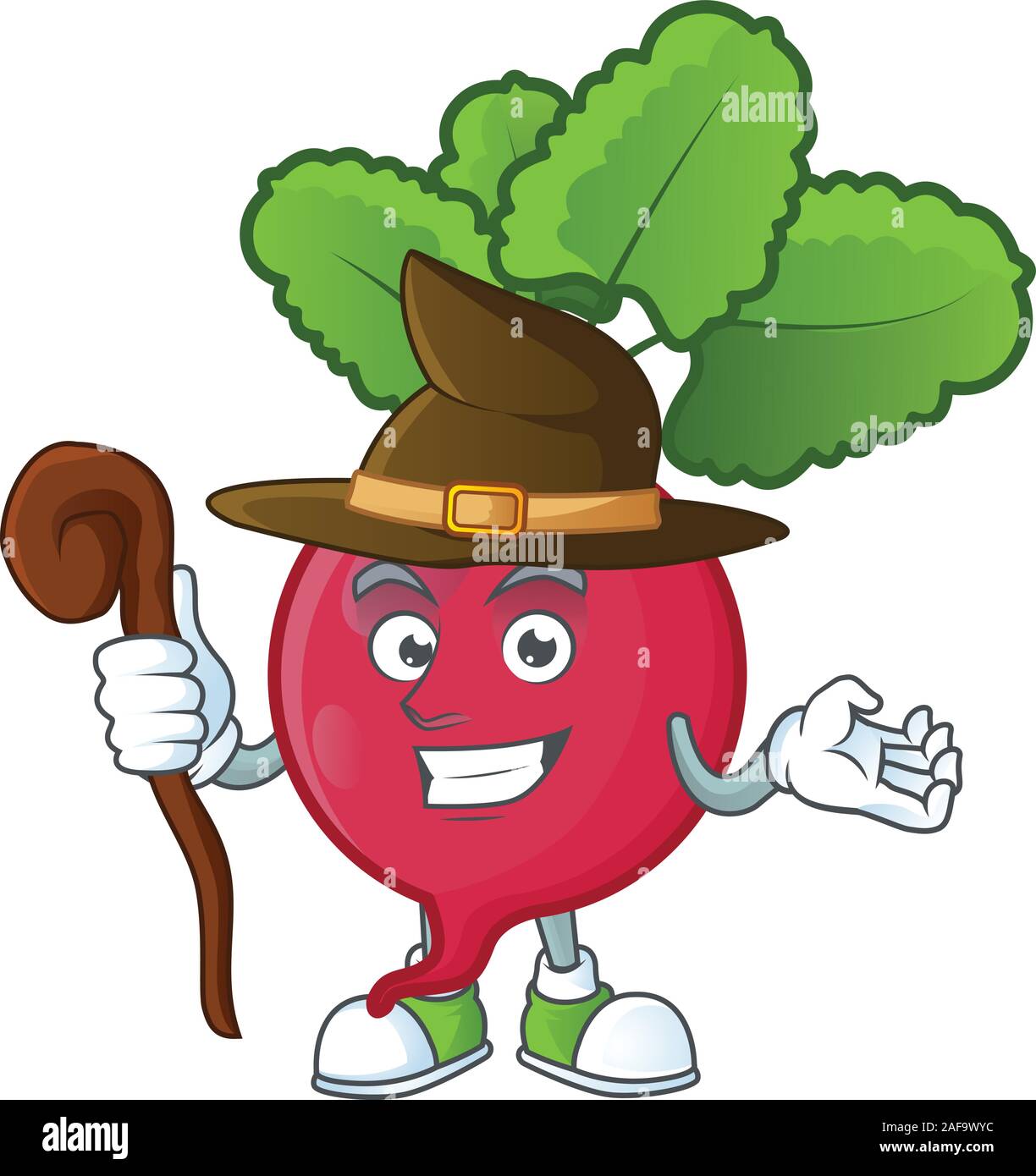 Happy Face Witch red radish cartoon character style Stock Vector Image ...