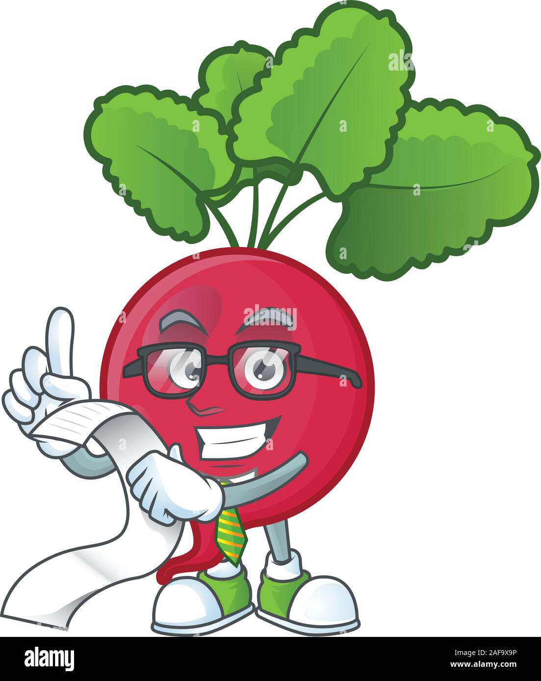 Funny face red radish cartoon with menu ready to serve Stock Vector ...