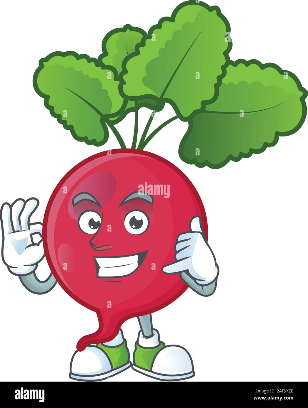 Call me cool red radish cartoon character design Stock Vector Image ...