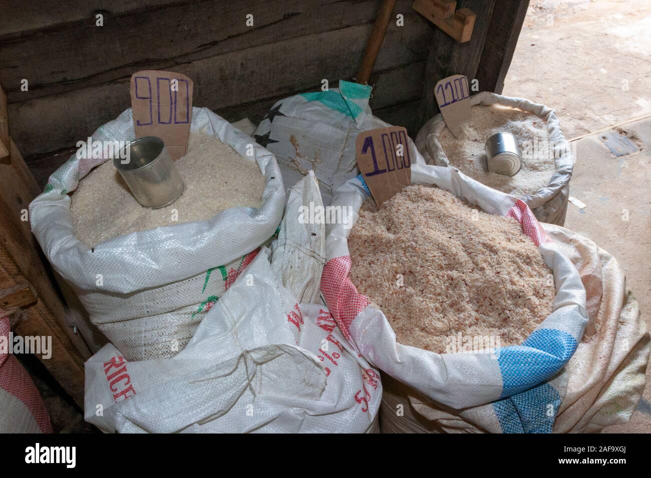Rice shop in Madagascar Stock Photo - Alamy