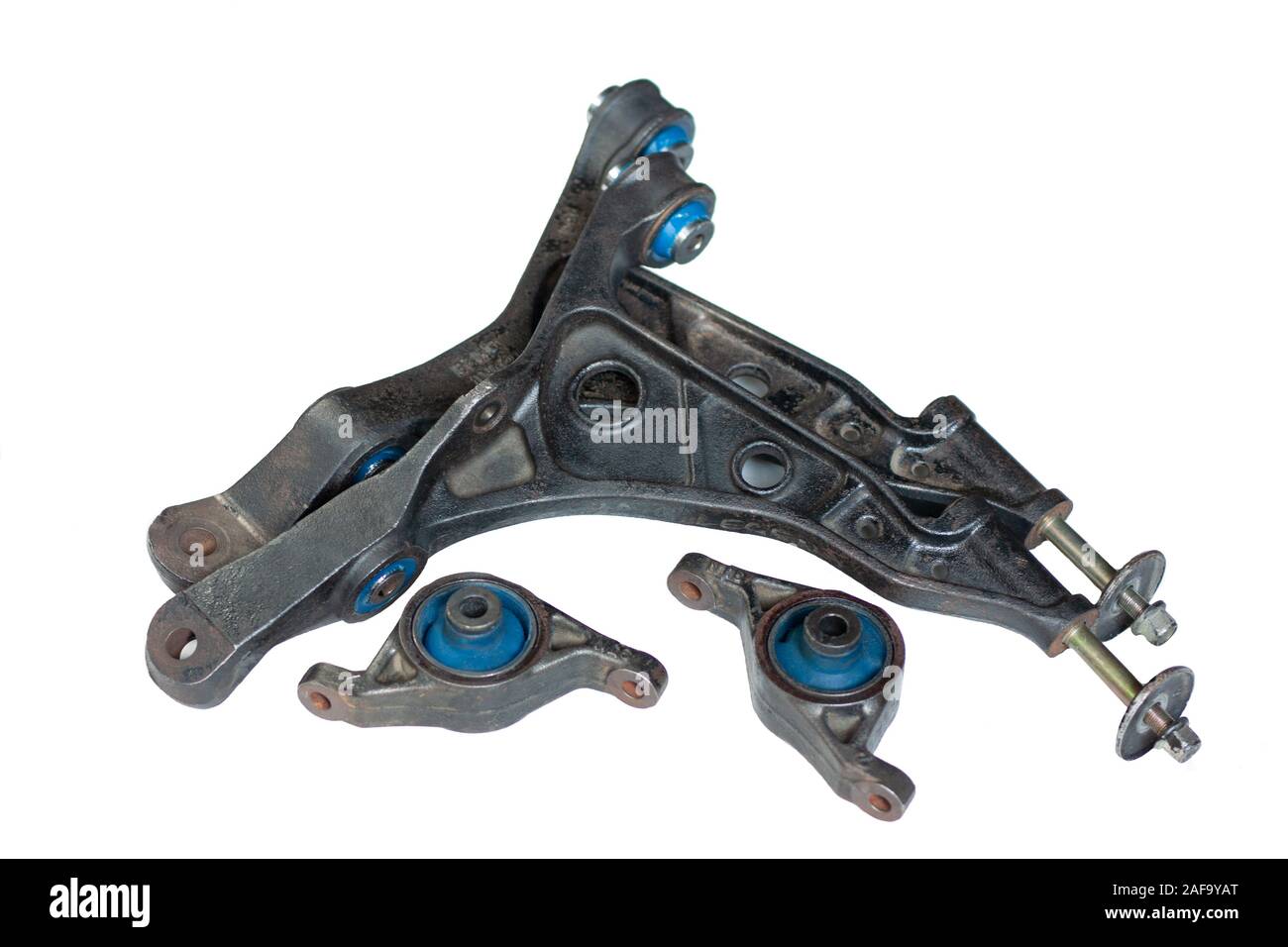 Set of car suspension silent blocks. Spare parts of the chassis of the ...