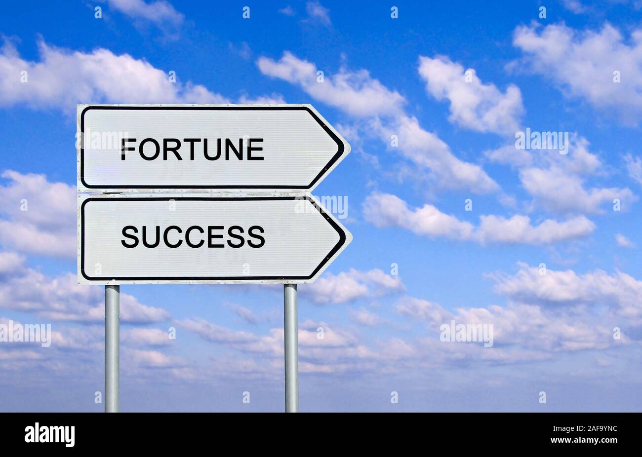 Road sign to fortune and success Stock Photo - Alamy