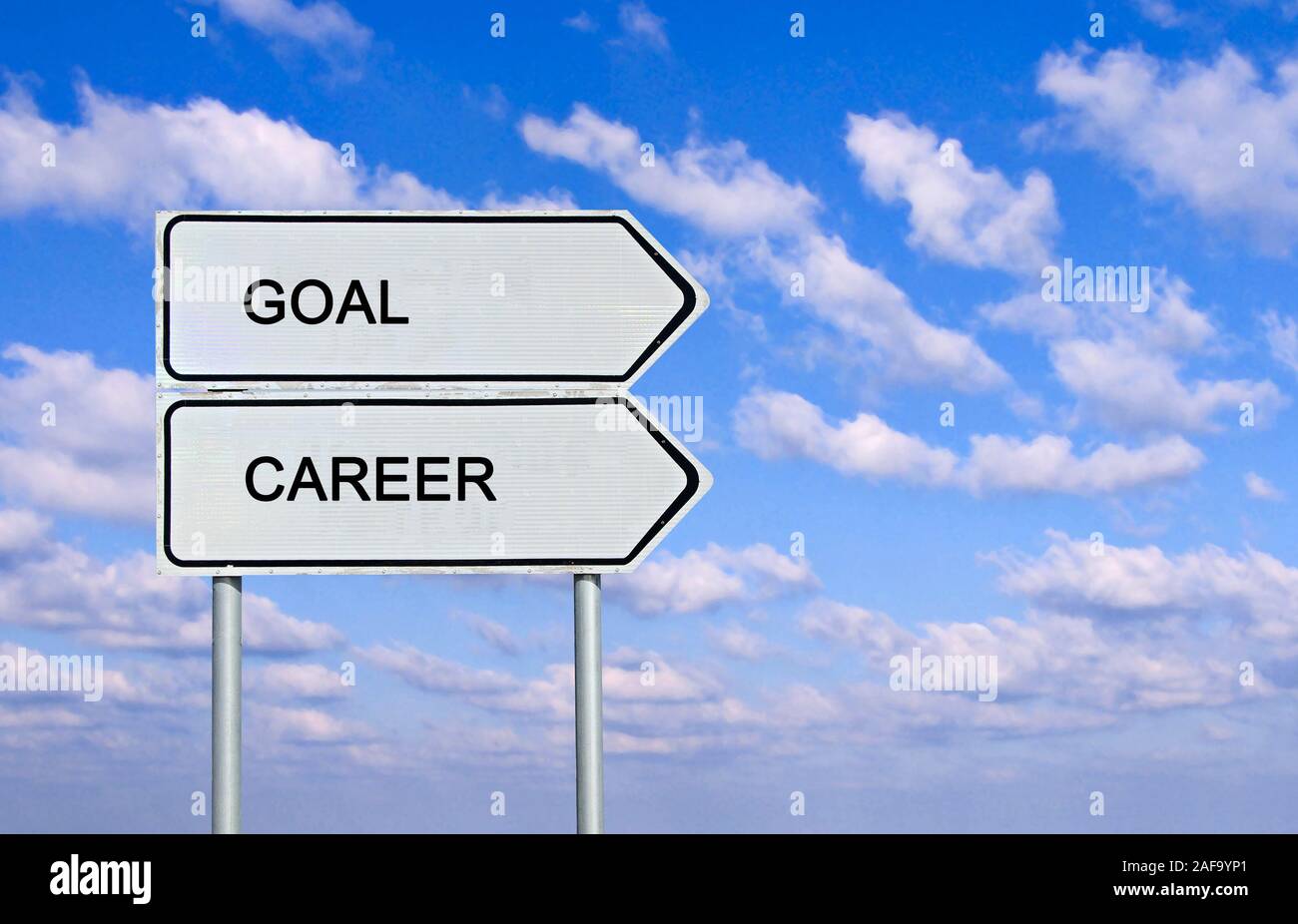 Road signs to goal and career Stock Photo - Alamy