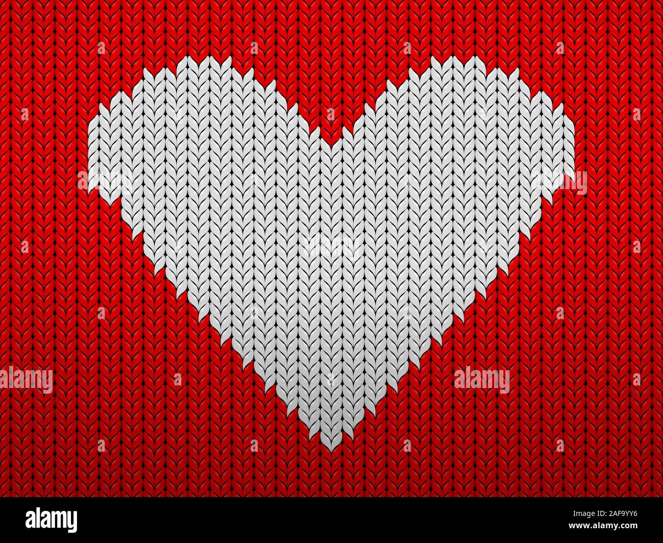 Knitted pattern background with heart. Vector illustration Stock Photo ...