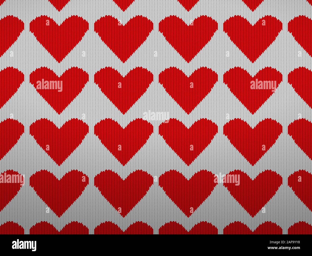 Knitted pattern background with hearts. Vector illustration Stock Photo ...