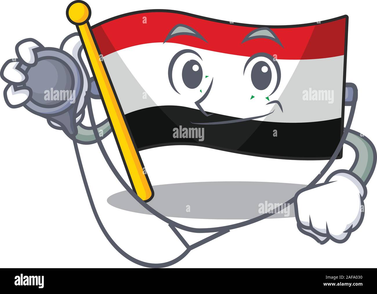 Cute Flag syria Scroll cartoon character in a Doctor with tools Stock ...