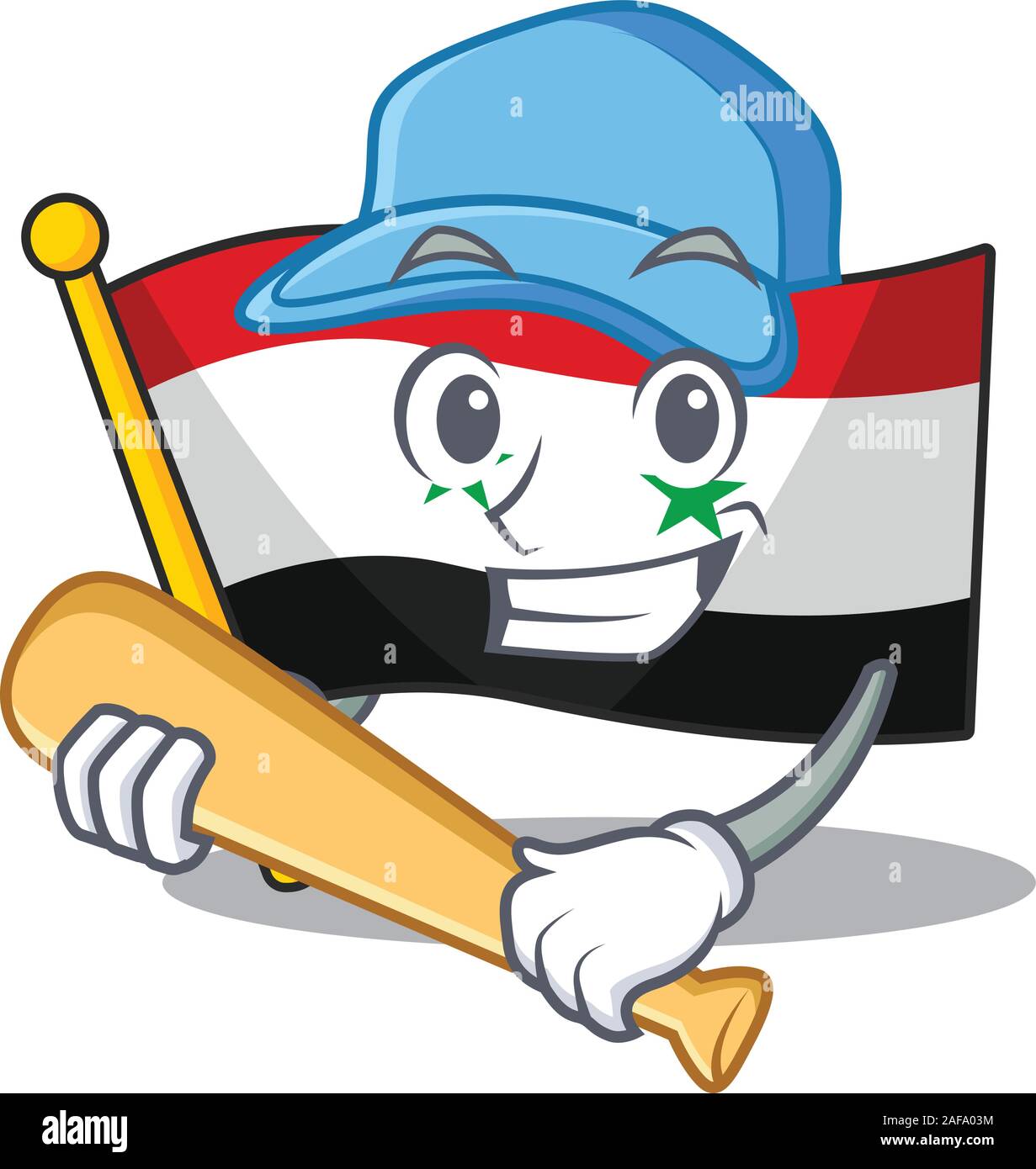 Cool flag syria Scroll cartoon character design with baseball Stock ...