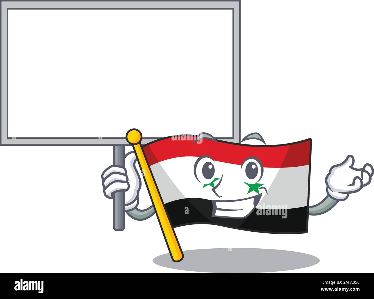 Flag syria Scroll cute cartoon character bring a board Stock Vector ...