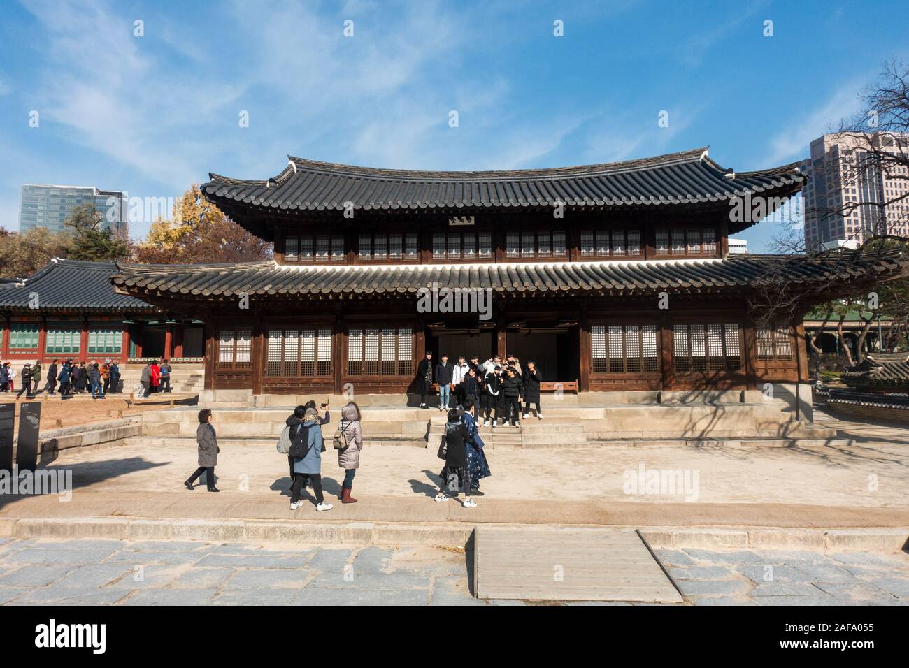 Seoul, South Korea - November 27th, 2019: Tourists sightseeing at ...
