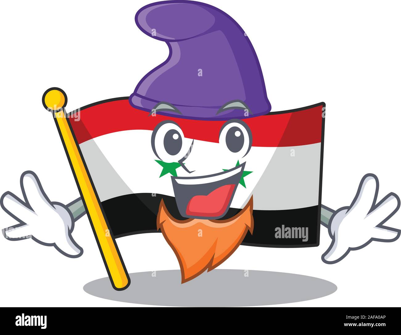 An icon of flag syria Scroll cartoon character dressed as an Elf Stock ...