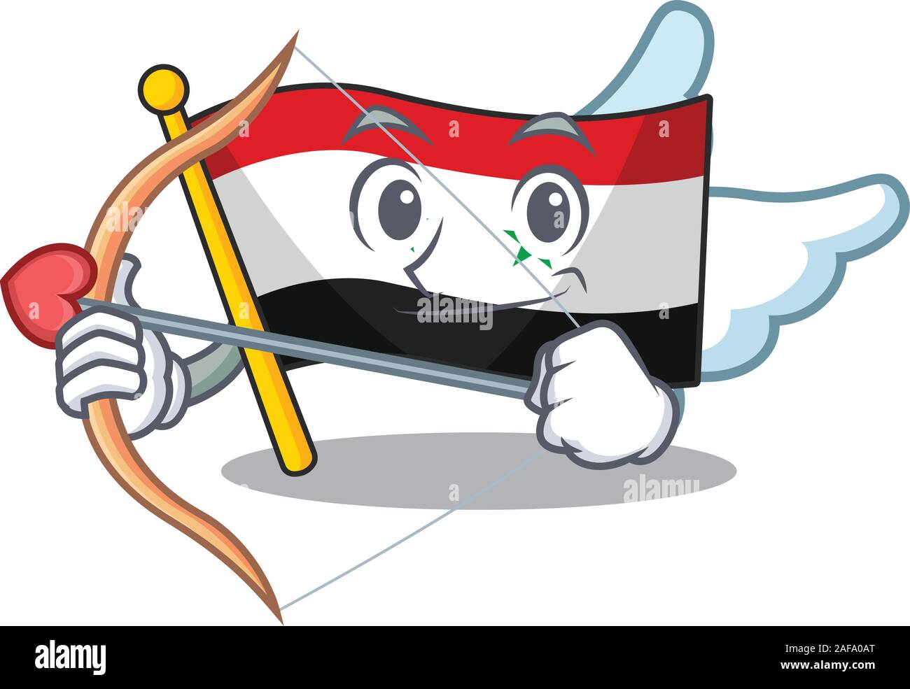 Cute flag syria Scroll Cupid cartoon character with arrow and wings ...