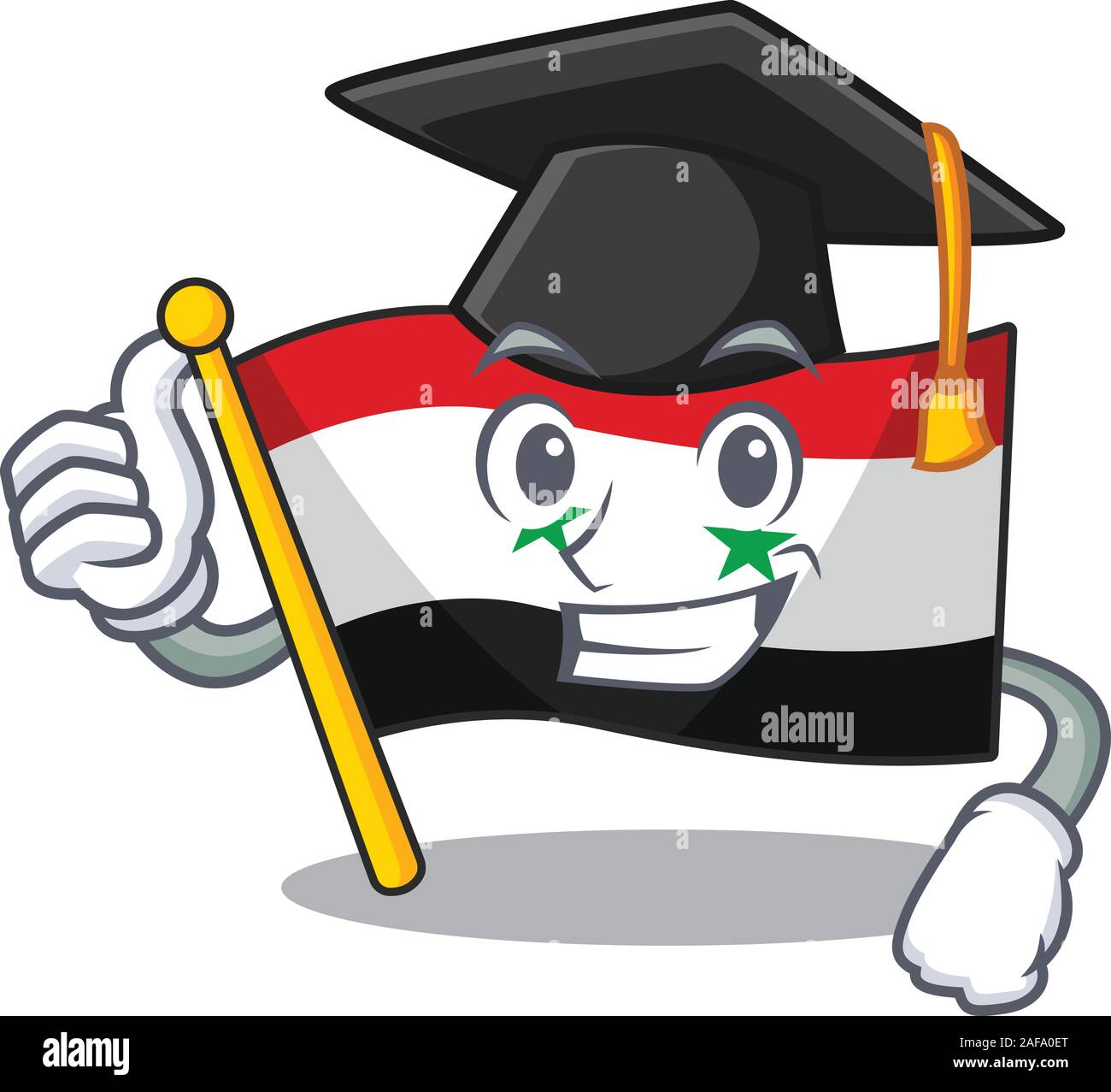 happy flag syria Scroll wearing a black Graduation hat Stock Vector ...