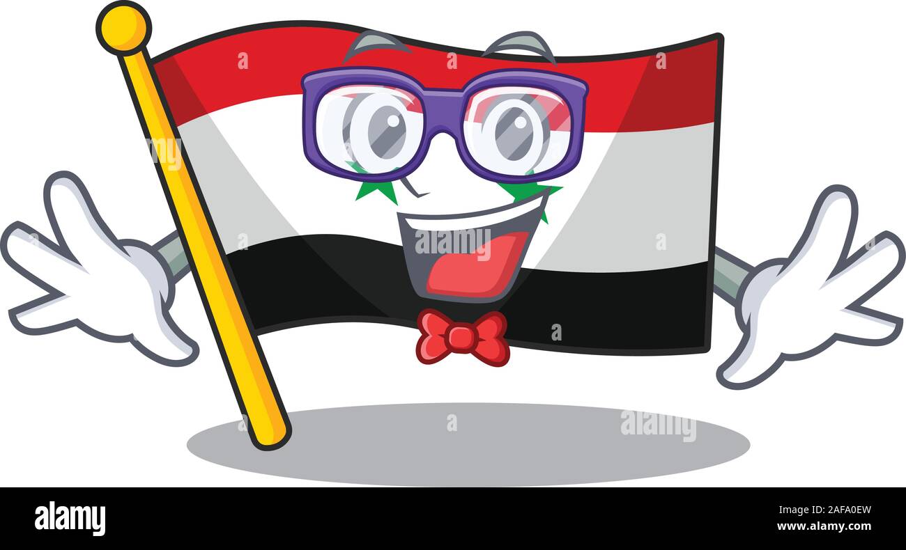 Super Funny Geek flag syria Scroll cartoon character design Stock ...