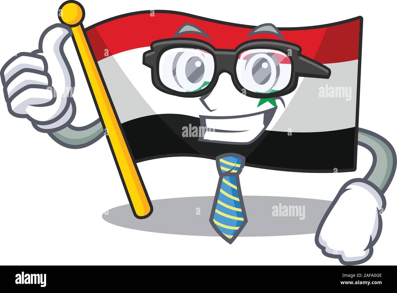 Cool Businessman flag syria Scroll cartoon character with glasses Stock ...