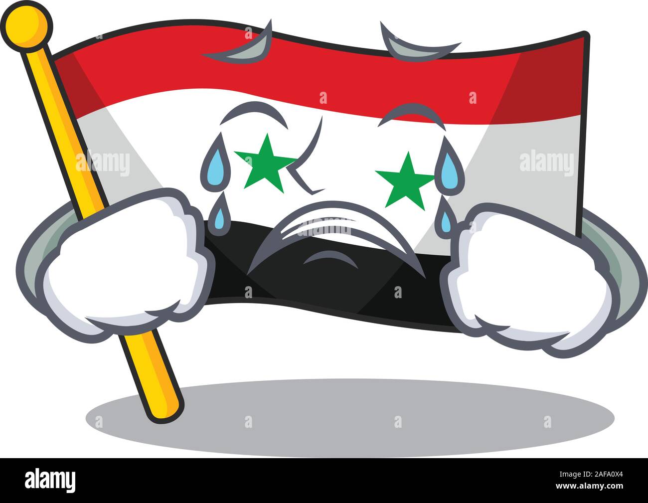 Sad Crying flag syria Scroll cartoon character design Stock Vector ...