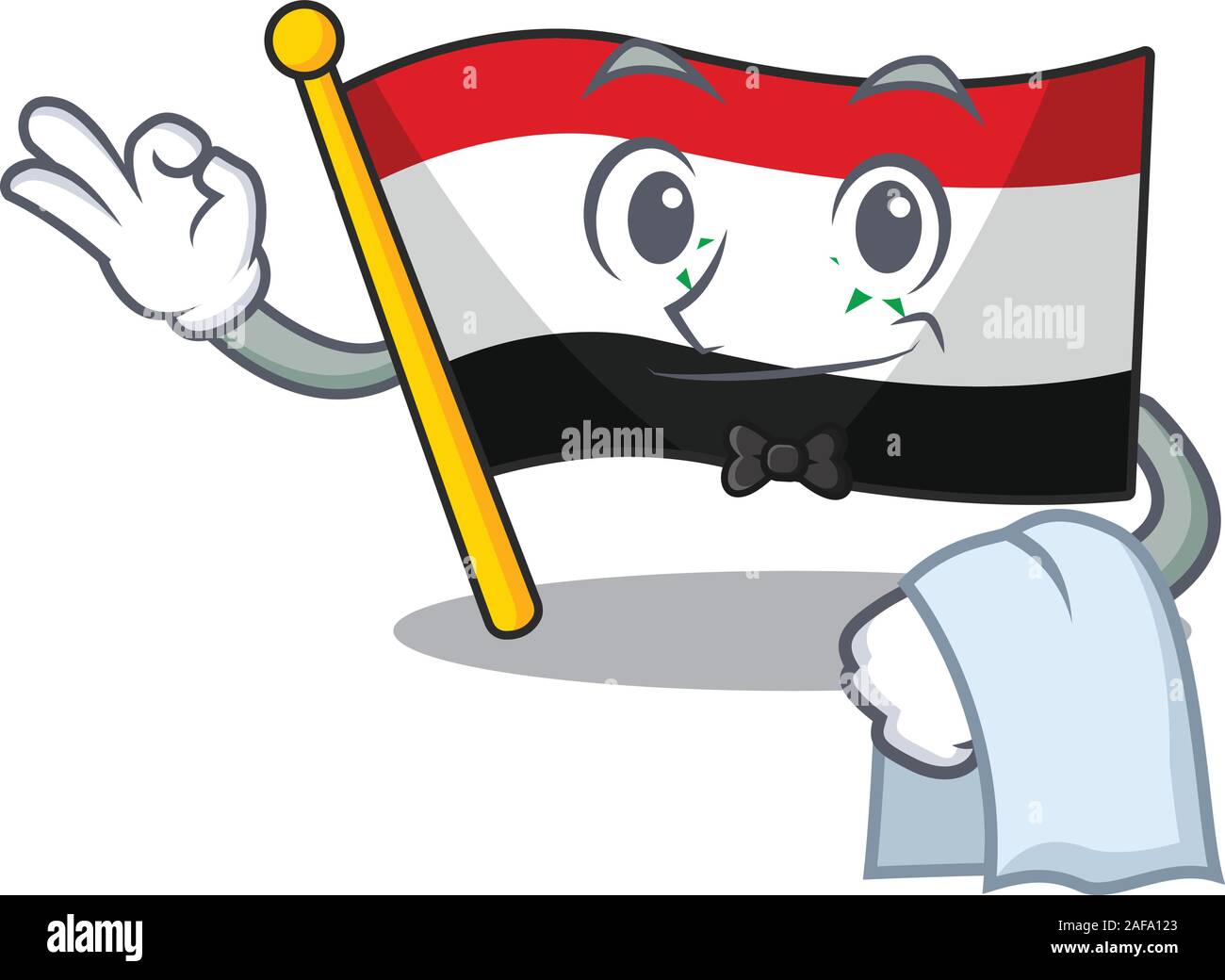 Cute flag syria Scroll Character stand as a Waiter look Stock Vector ...