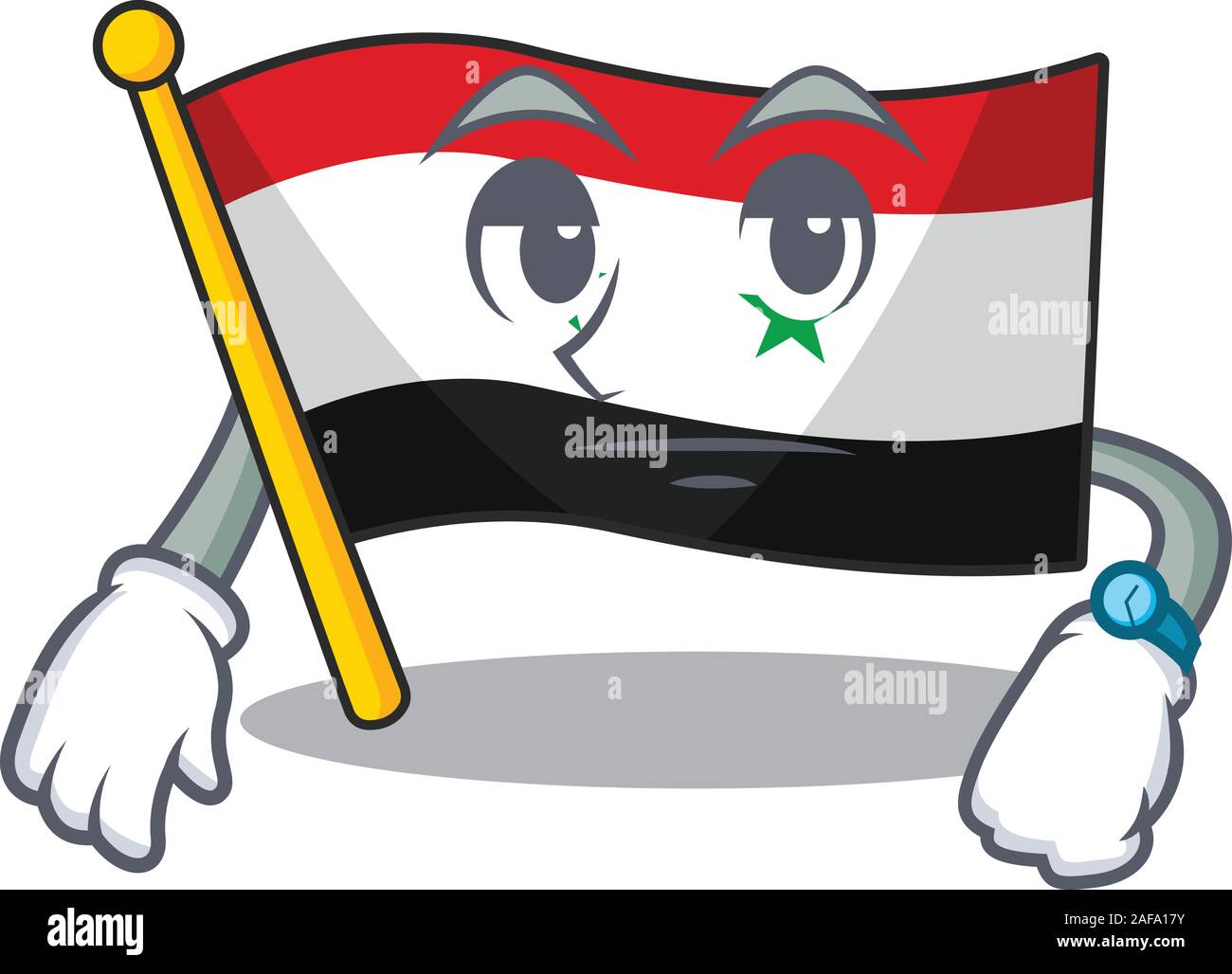 Waiting gesture flag syria Scroll on cartoon character design Stock ...