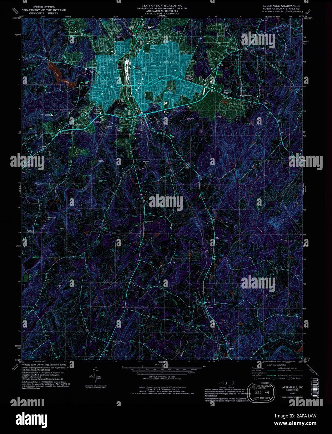 Albemarle North Carolina Map High Resolution Stock Photography and ...