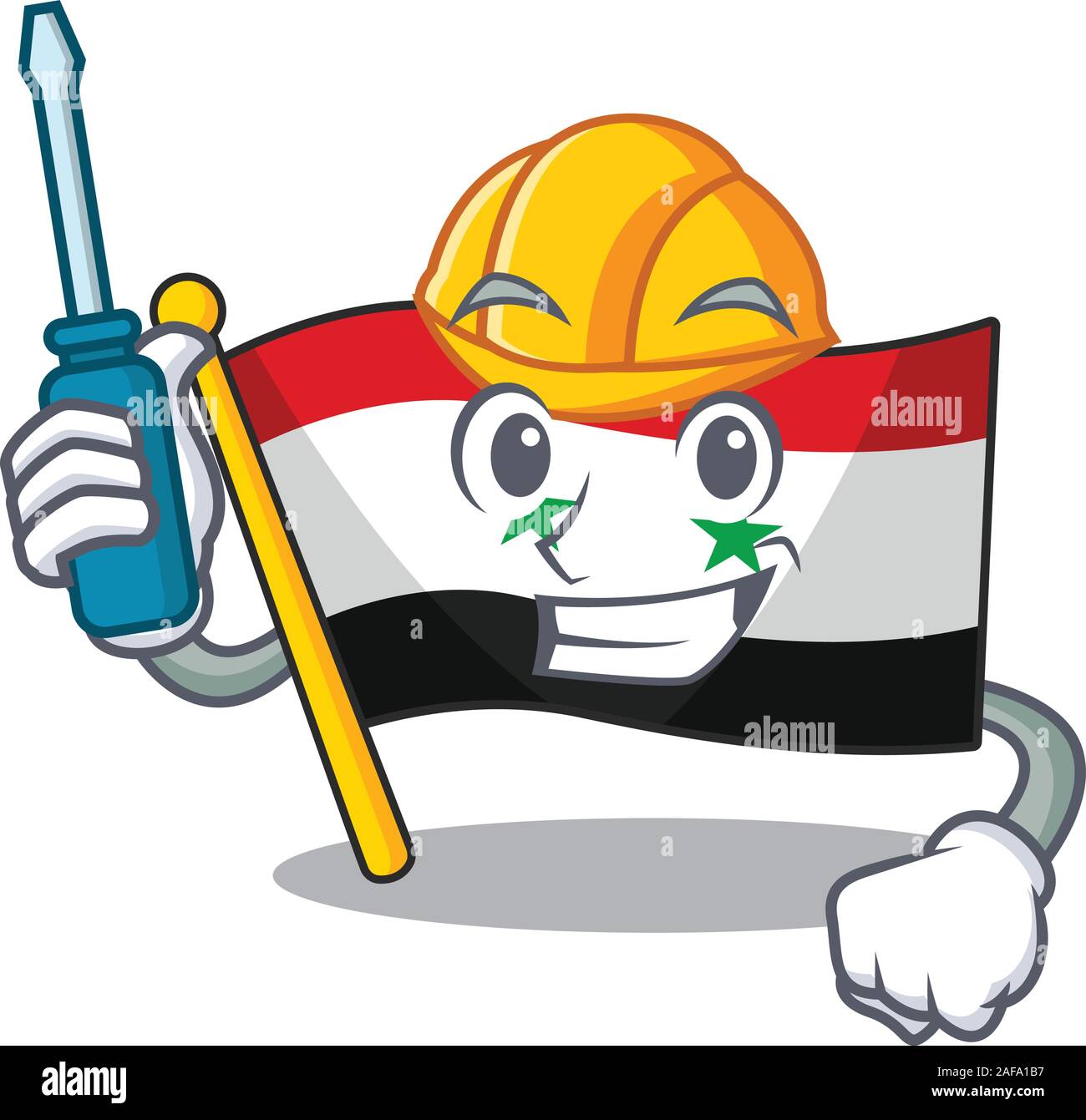 Smart automotive flag syria Scroll presented in cartoon character ...