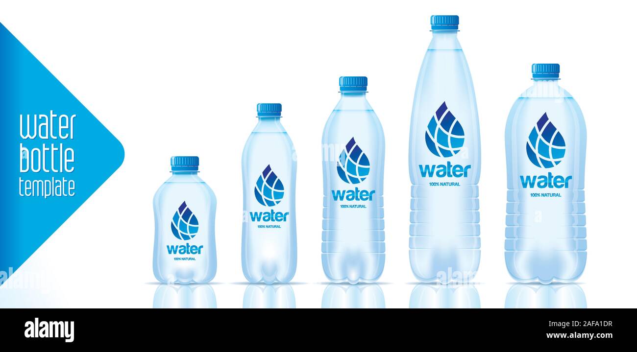 Vector water bottle template and ready label design Stock Vector Image ...