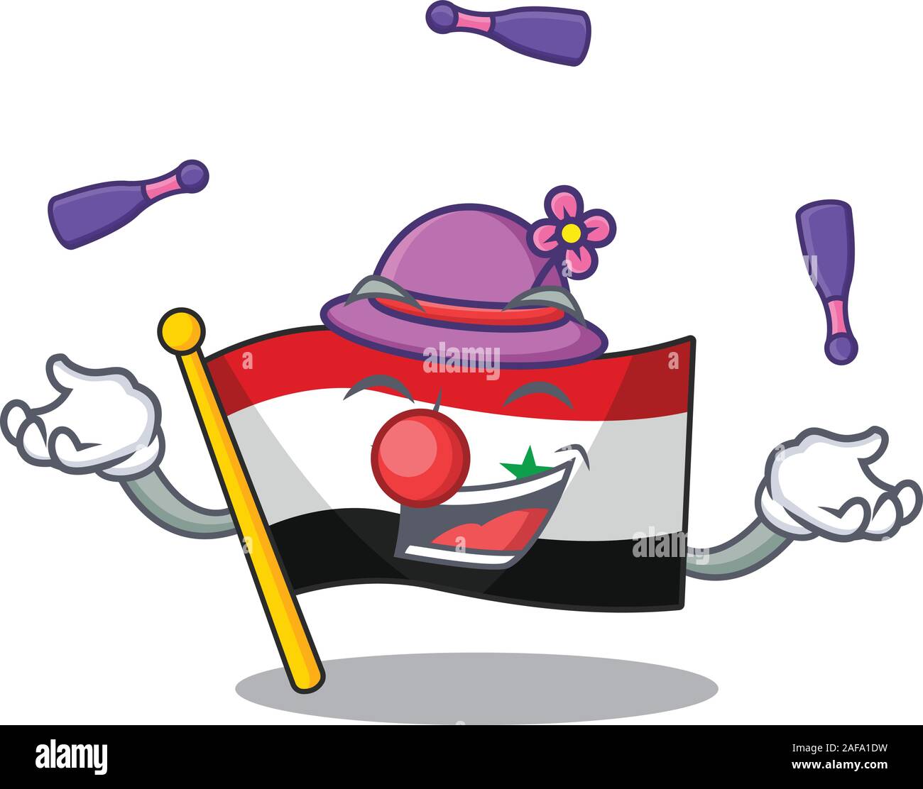 cool flag syria Scroll mascot cartoon style playing Juggling Stock ...